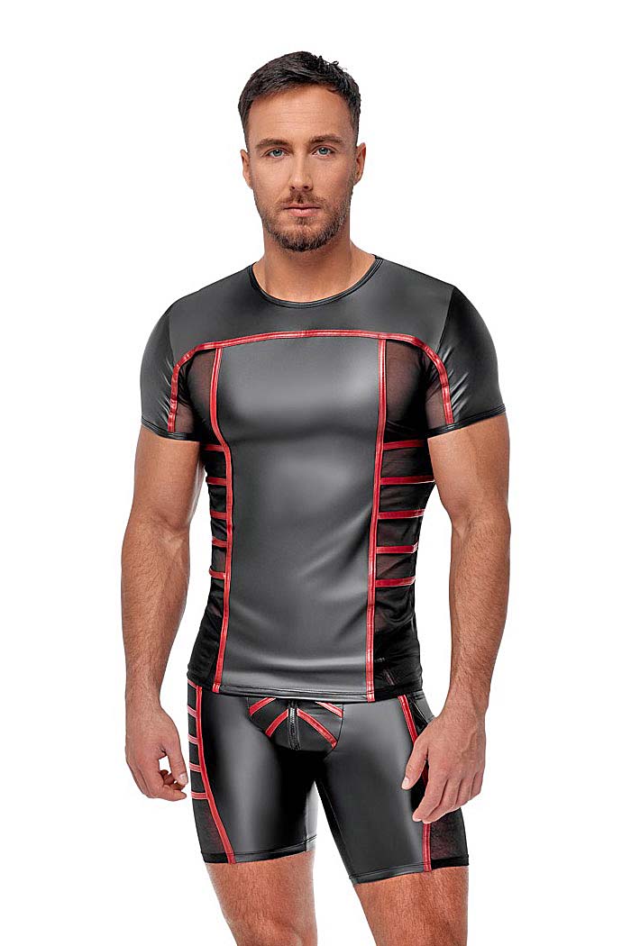 NEK Mattlook Clubwear Shirt Schwarz-Rot Wetlook - EasyFunShop