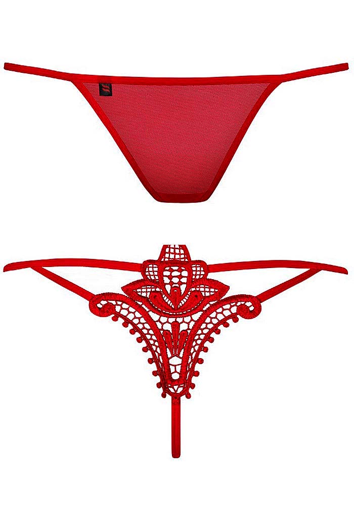 Damen String heißer Po Optik in Rot - EasyFunShop