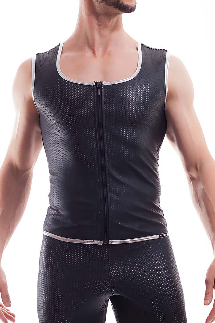 Wojoer Herren Zip-Weste 396 Black Silver - EasyFunShop